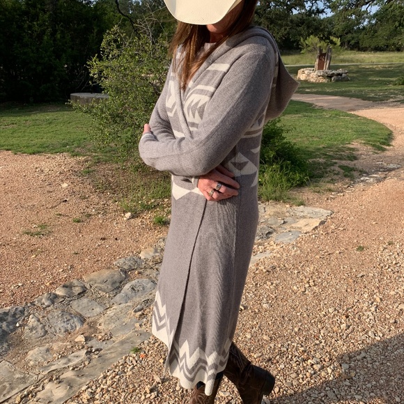 lovestitch | Sweaters | Nwt Aztec Long Hooded Cardigan Duster | Poshmark